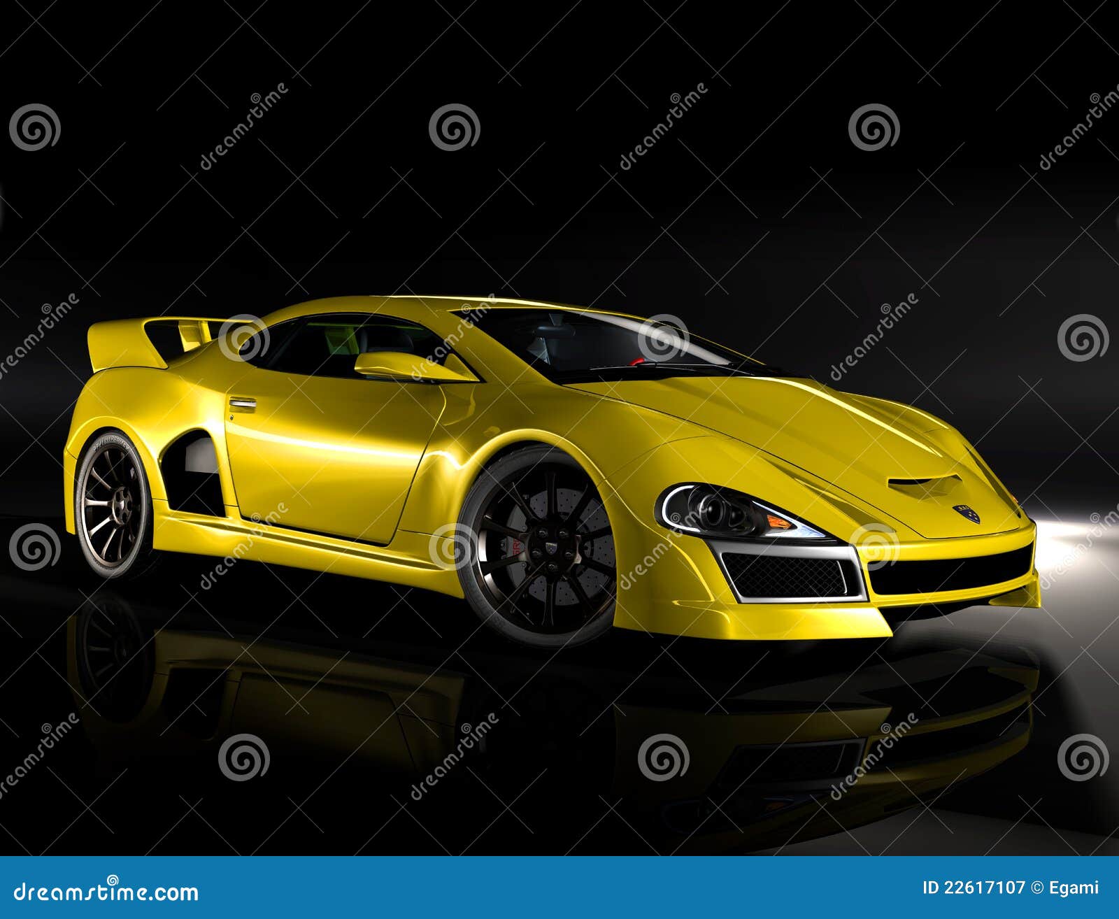 Hyper car yellow 1 stock illustration. Illustration of aerodynamic ...
