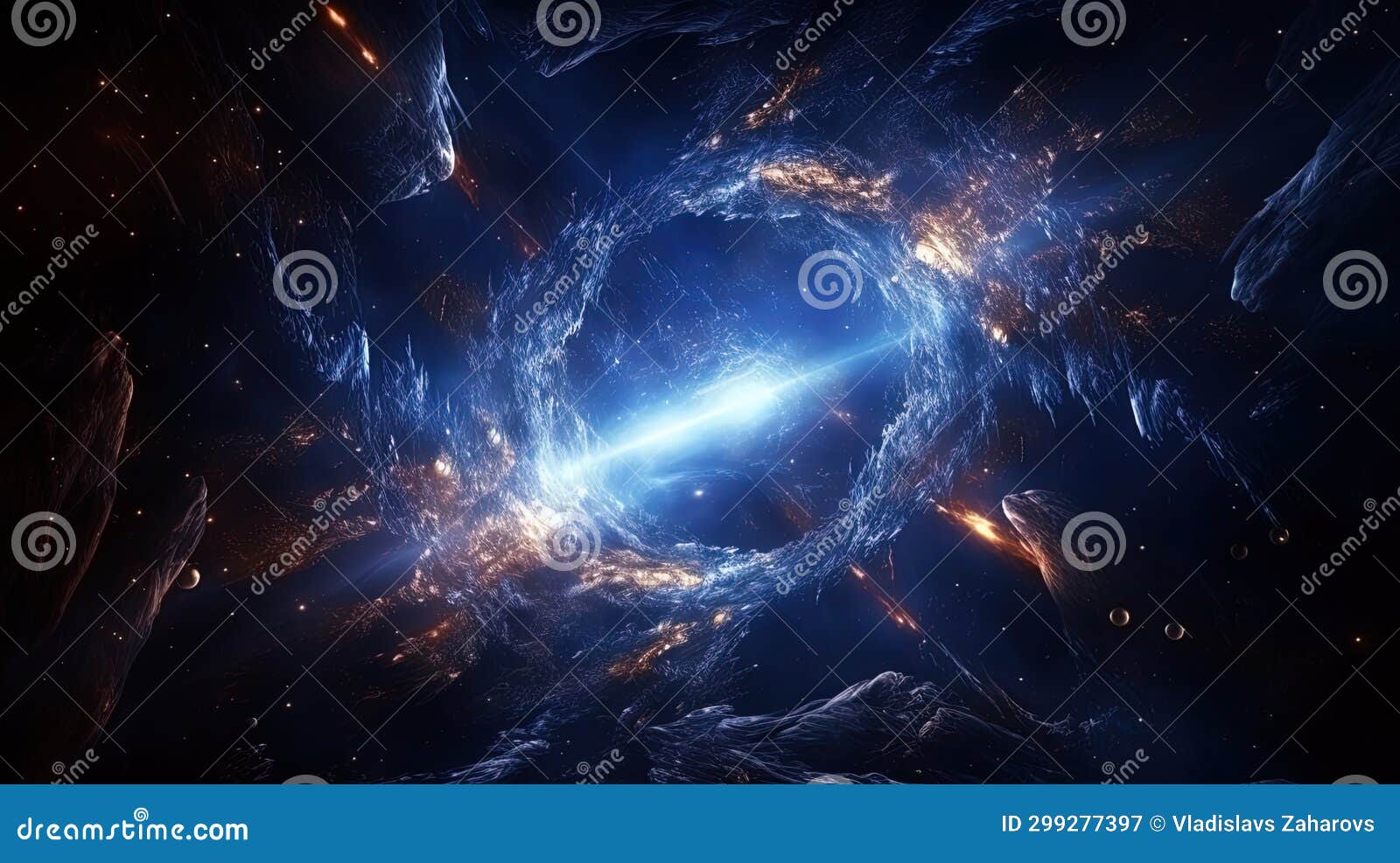 Hyper-cosmic Tunnel Connecting Different Corners of the Universe Stock ...