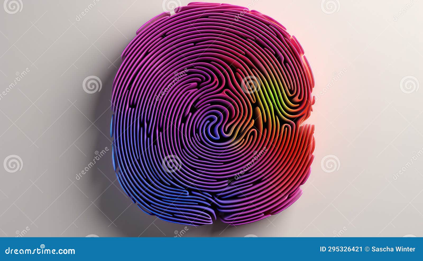 Hyper-Detailed 3D Colorful Fingerprint on White Background Stock Image ...