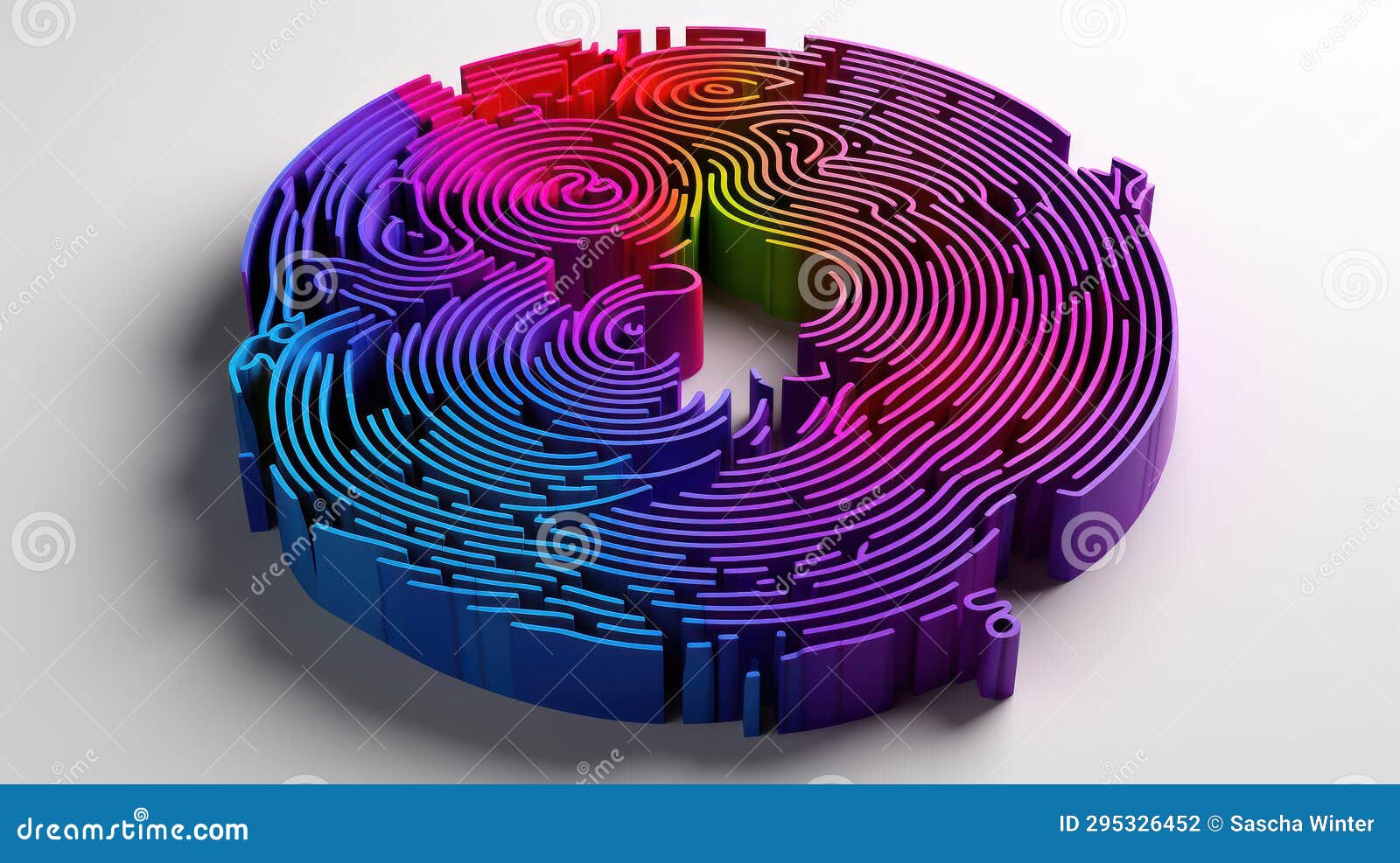 Hyper-Detailed 3D Colorful Fingerprint on White Background Stock Photo ...