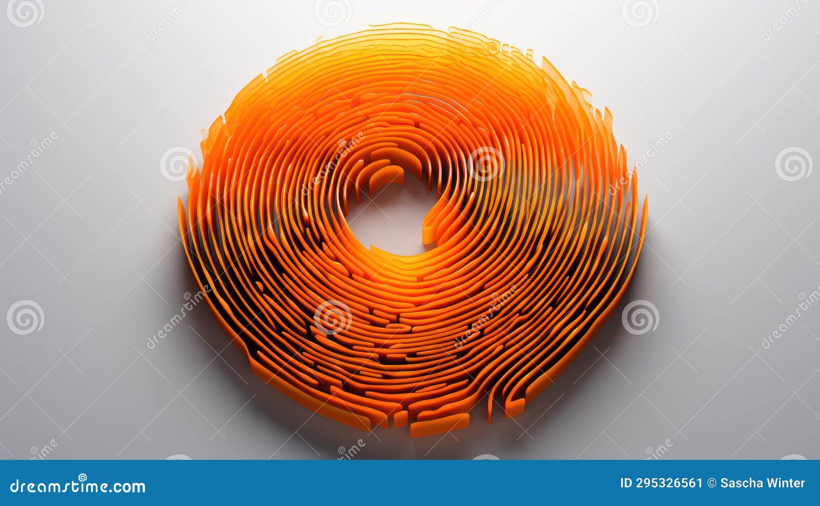 Hyper-Detailed 3D Orange Swirl Fingerprint on White Background Stock ...