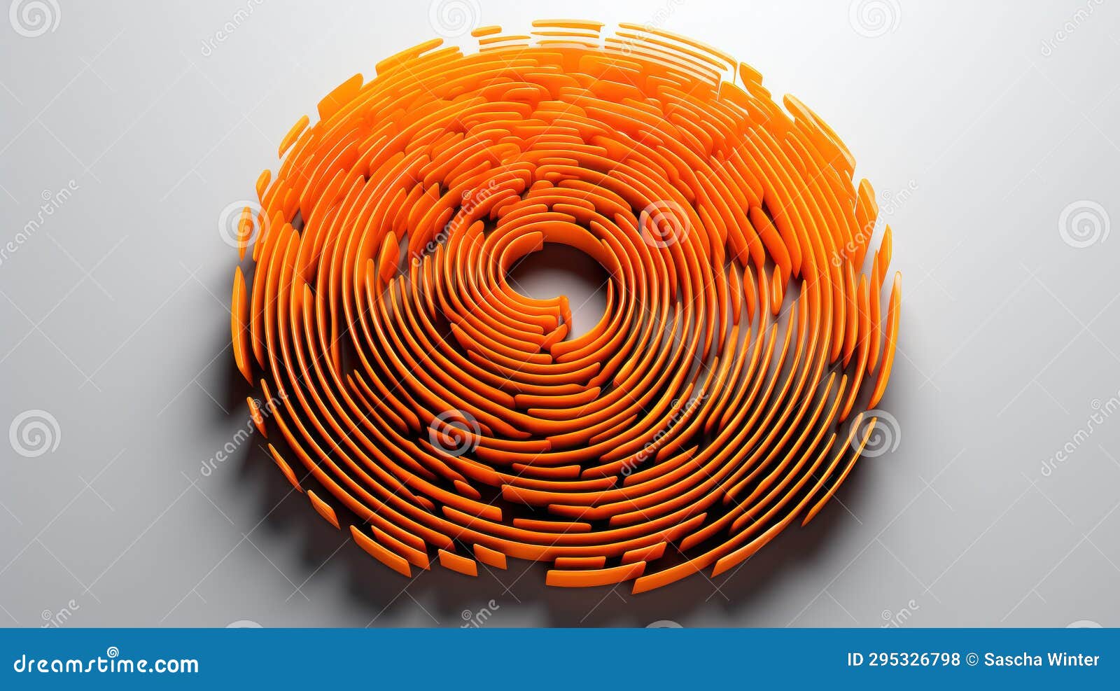 Hyper-Detailed 3D Orange Swirl Fingerprint on White Background Stock ...