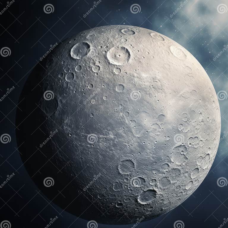 Hyper-detailed 3d Moon Image with Clouds Realistic Rendering and ...