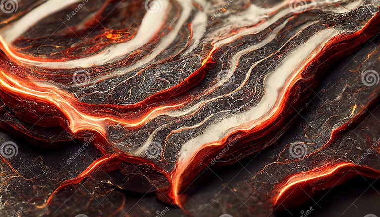 Hyper-detailed 3D Render of Lava Wave for Background or Wallpaper Stock ...