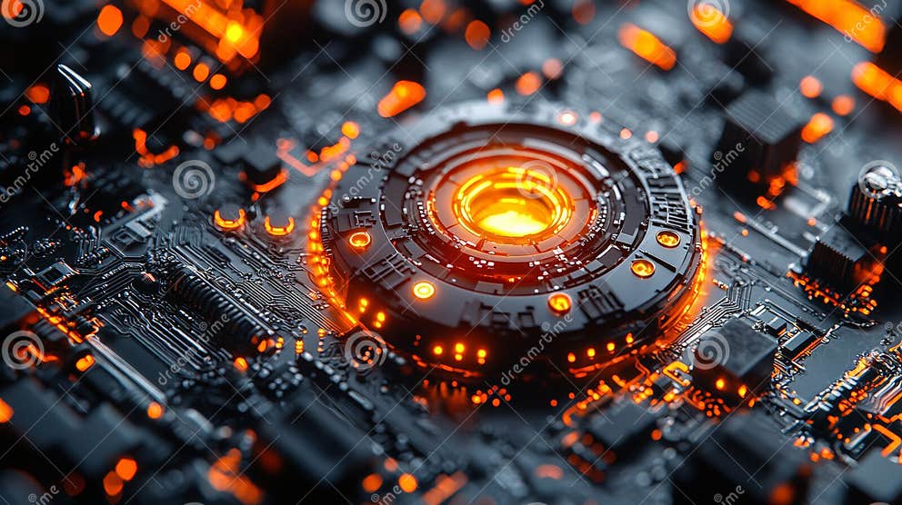 A Hyper-detailed 3D Rendering of a Technical Abstract Background in ...