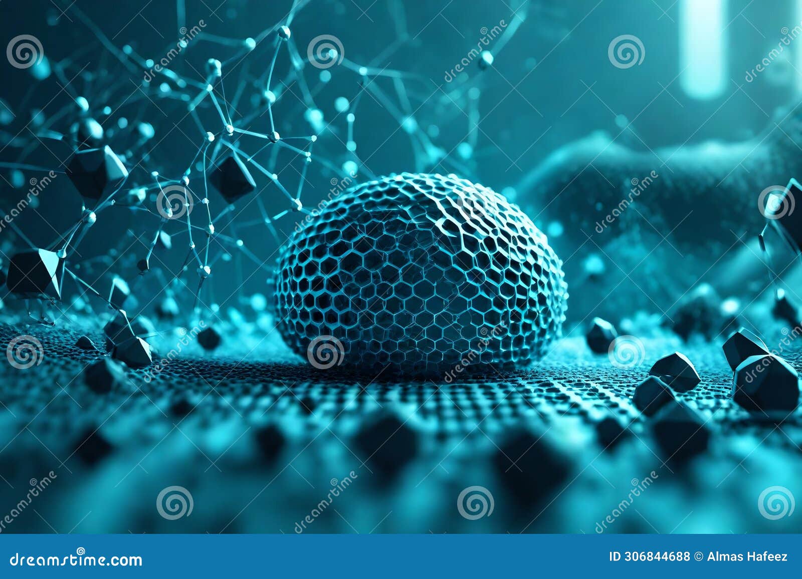 Hyper-Detailed Futuristic Nano Technology: Abstract Close-Up Background ...