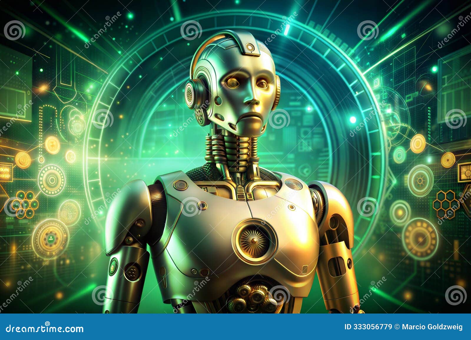 Hyper Detailed Illustration of Humanoids and Robots, AI Generated Image ...