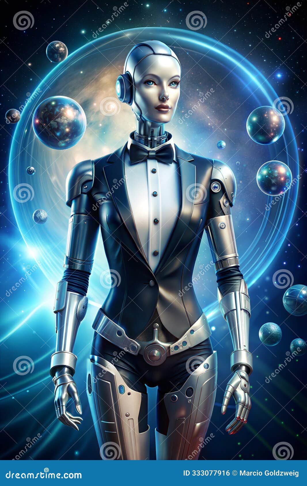 Hyper Detailed Illustration of Humanoids and Robots, AI Generated Image ...
