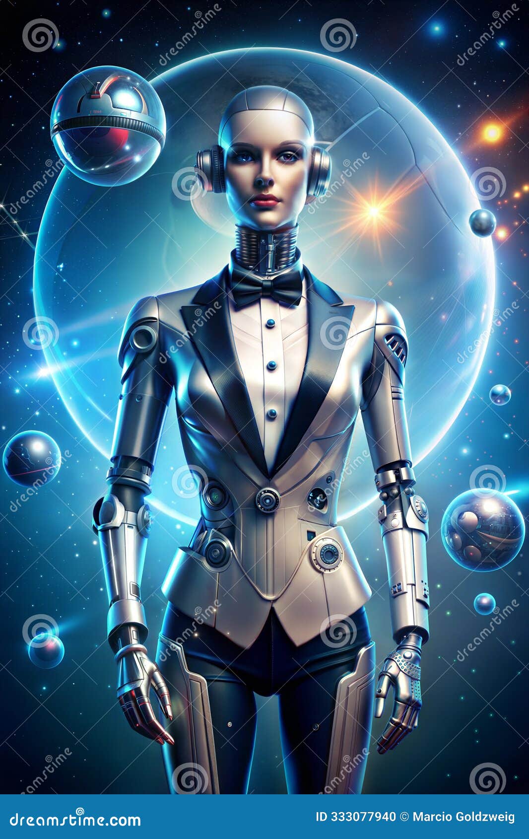 Hyper Detailed Illustration of Humanoids and Robots, AI Generated Image ...