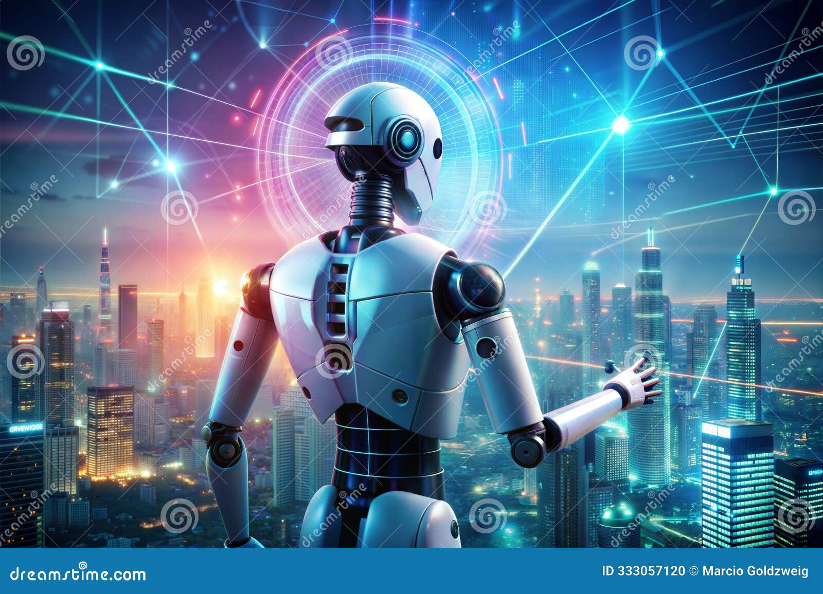 Hyper Detailed Illustration of Humanoids and Robots, AI Generated Image ...