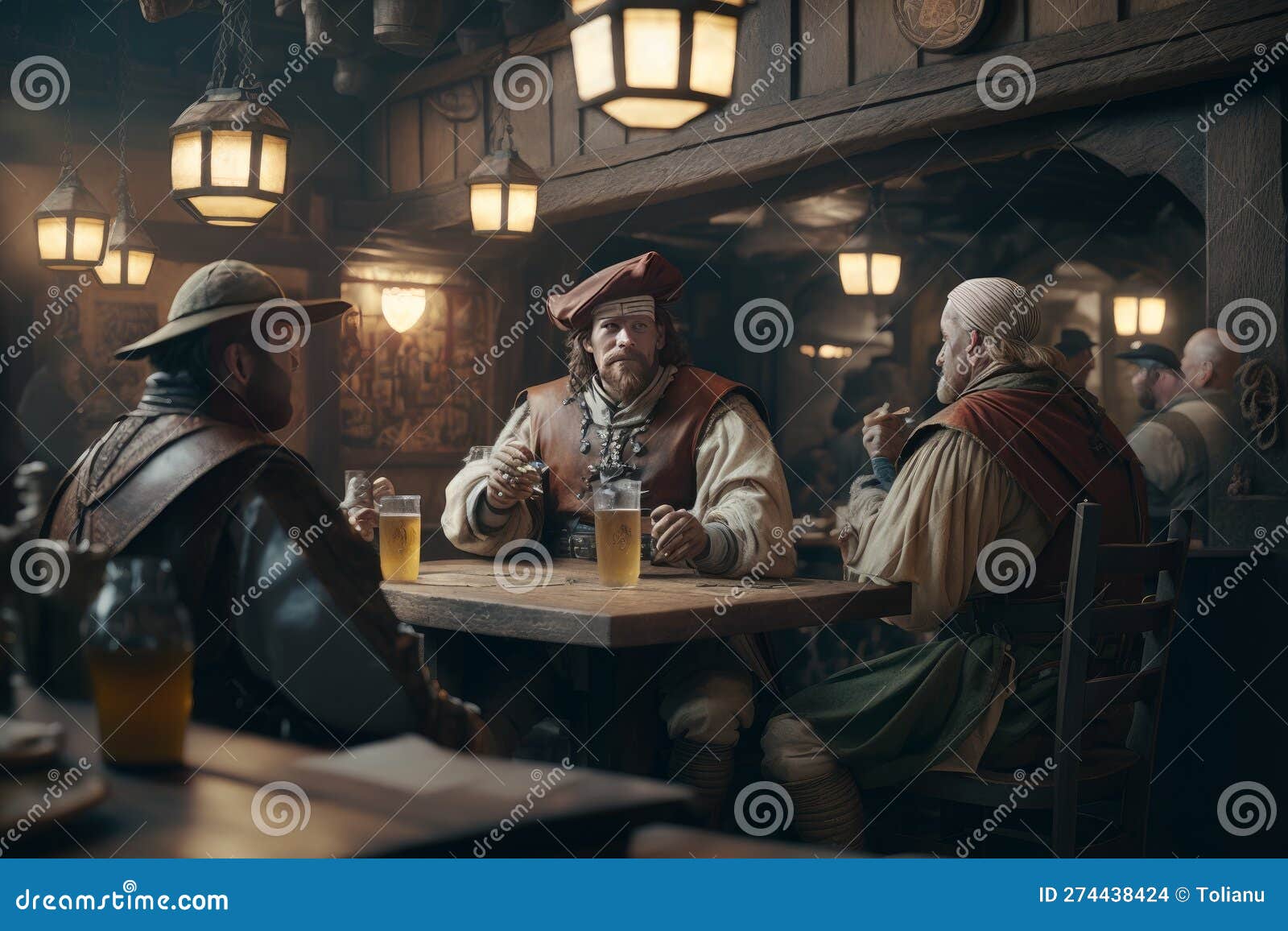 Hyper-Detailed Medieval Tavern with Patrons and Bard in Unreal Engine 5 ...