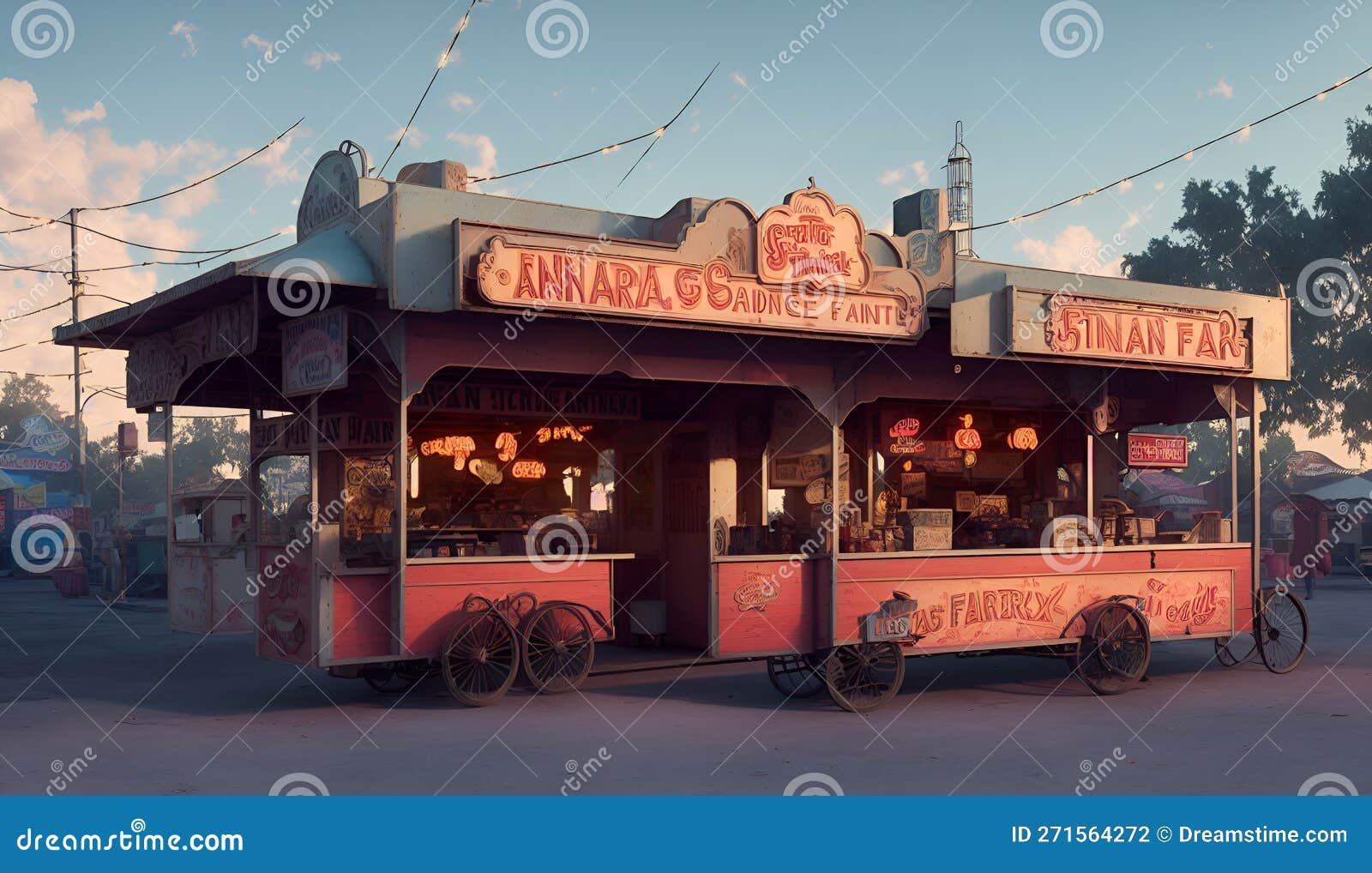 Nostalgic Hyper Detailed State Fair Trailers Stock Photo ...