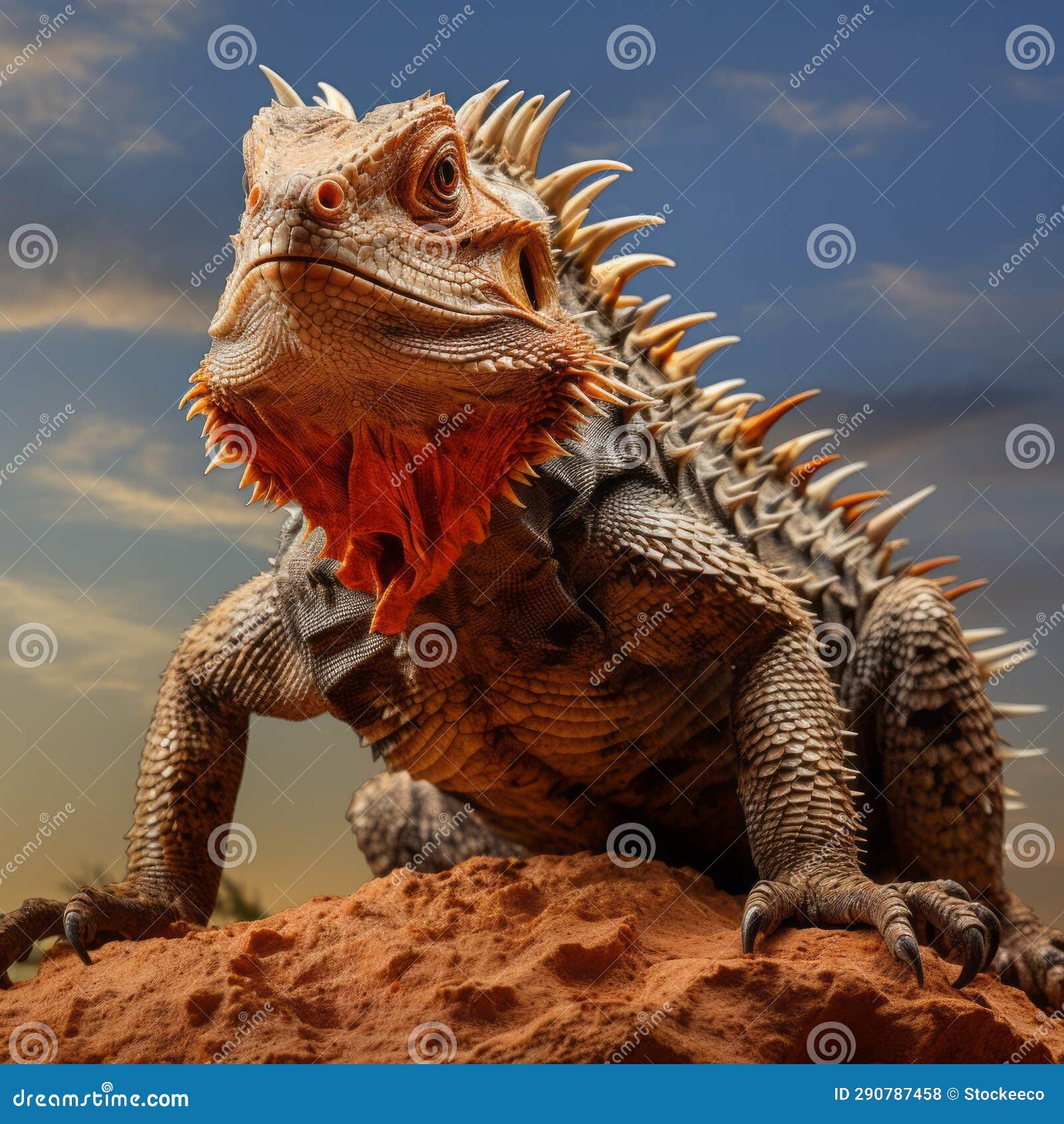 Hyper-detailed Rendering of a Horned Lizard in Vray Tracing Style Stock ...