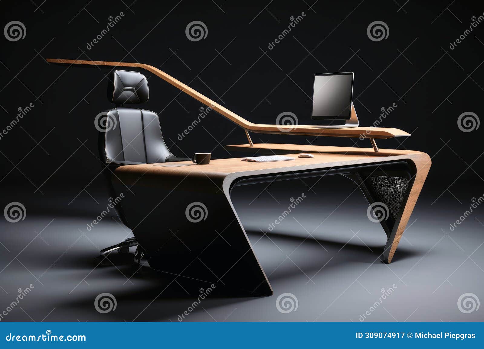 A Hyper Modern Working Desk Concept Stock Illustration - Illustration ...