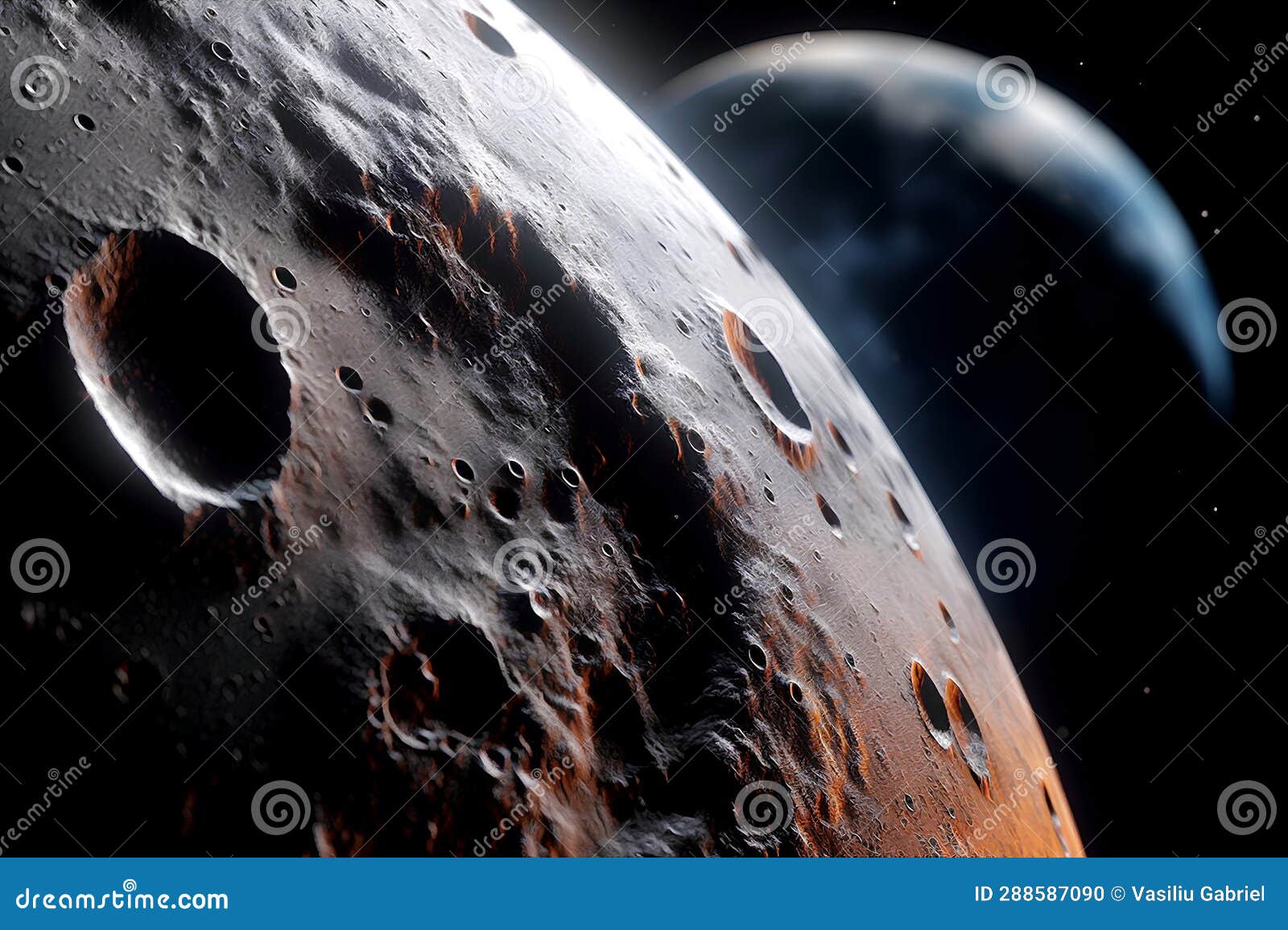 Hyper Moon And The Dark Side, Space Inspirations Stock Image ...