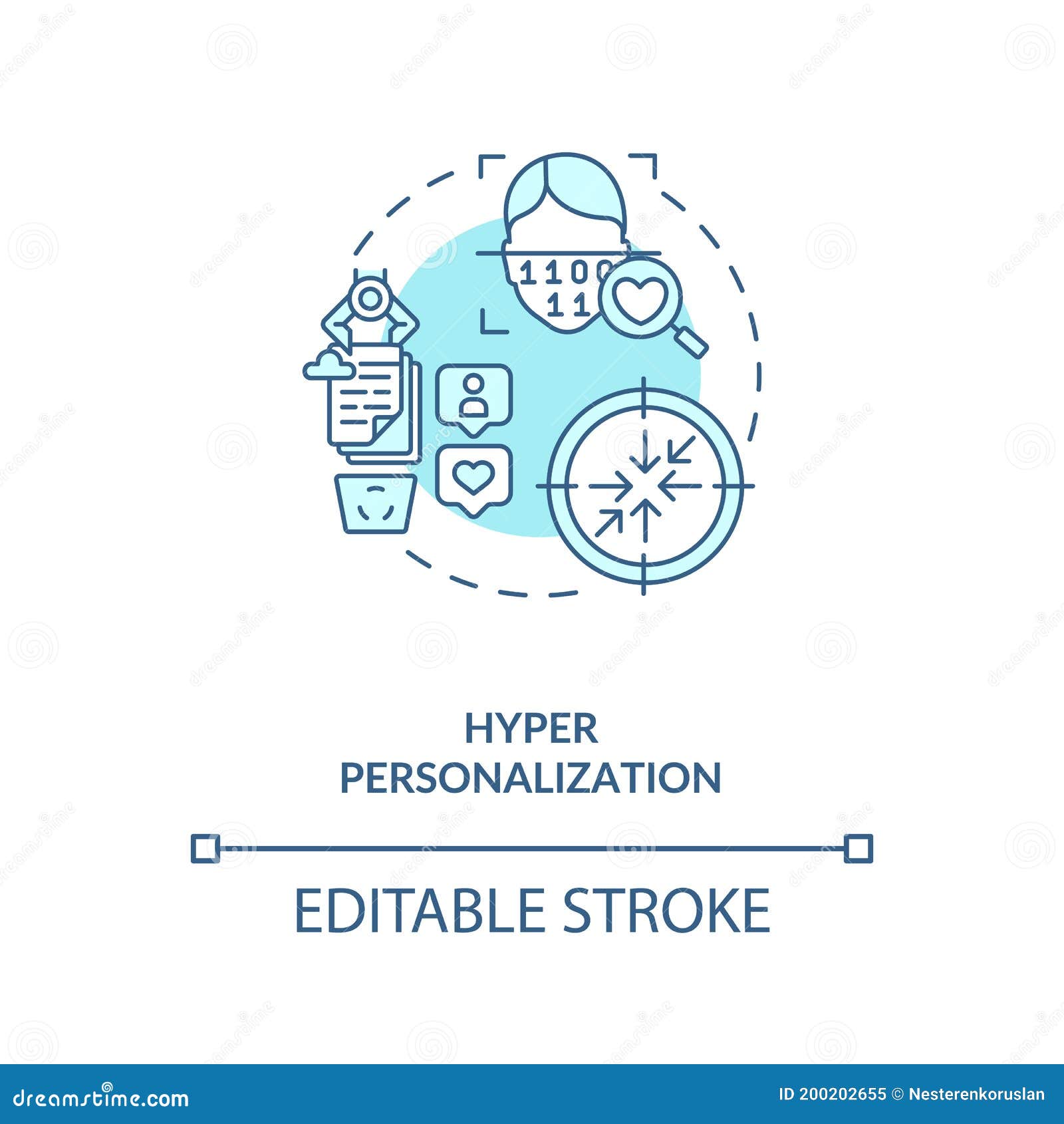 Hyper Personalization Concept Icon Stock Vector - Illustration of ...