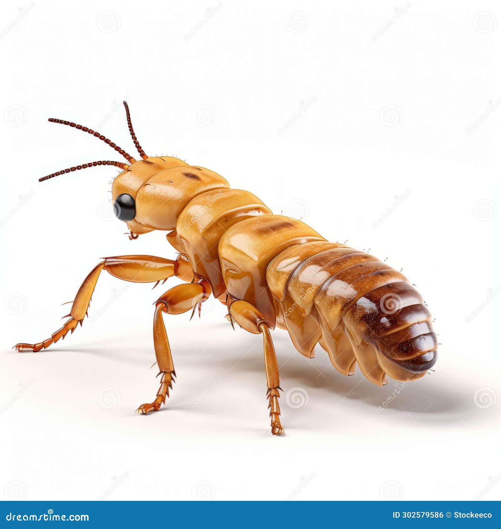 Hyper-realistic 3d Termite on White Background Stock Illustration ...