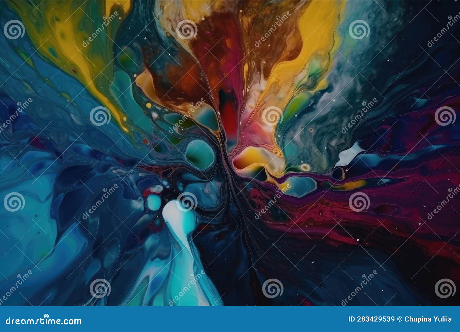 Hyper Realistic Abstract Acrylic Pour. AI Generated Stock Illustration ...