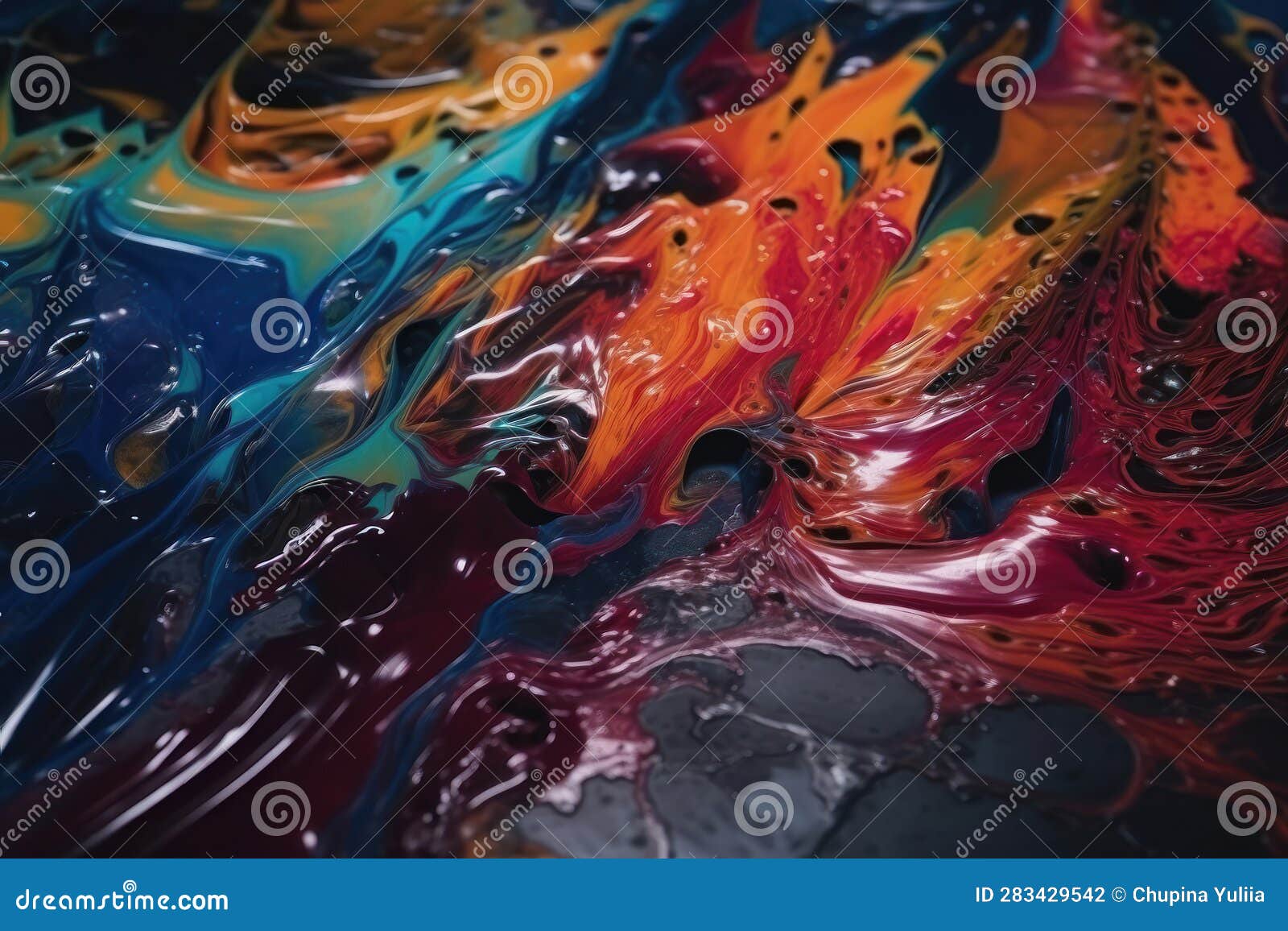 Hyper Realistic Abstract Acrylic Pour. AI Generated Stock Illustration ...