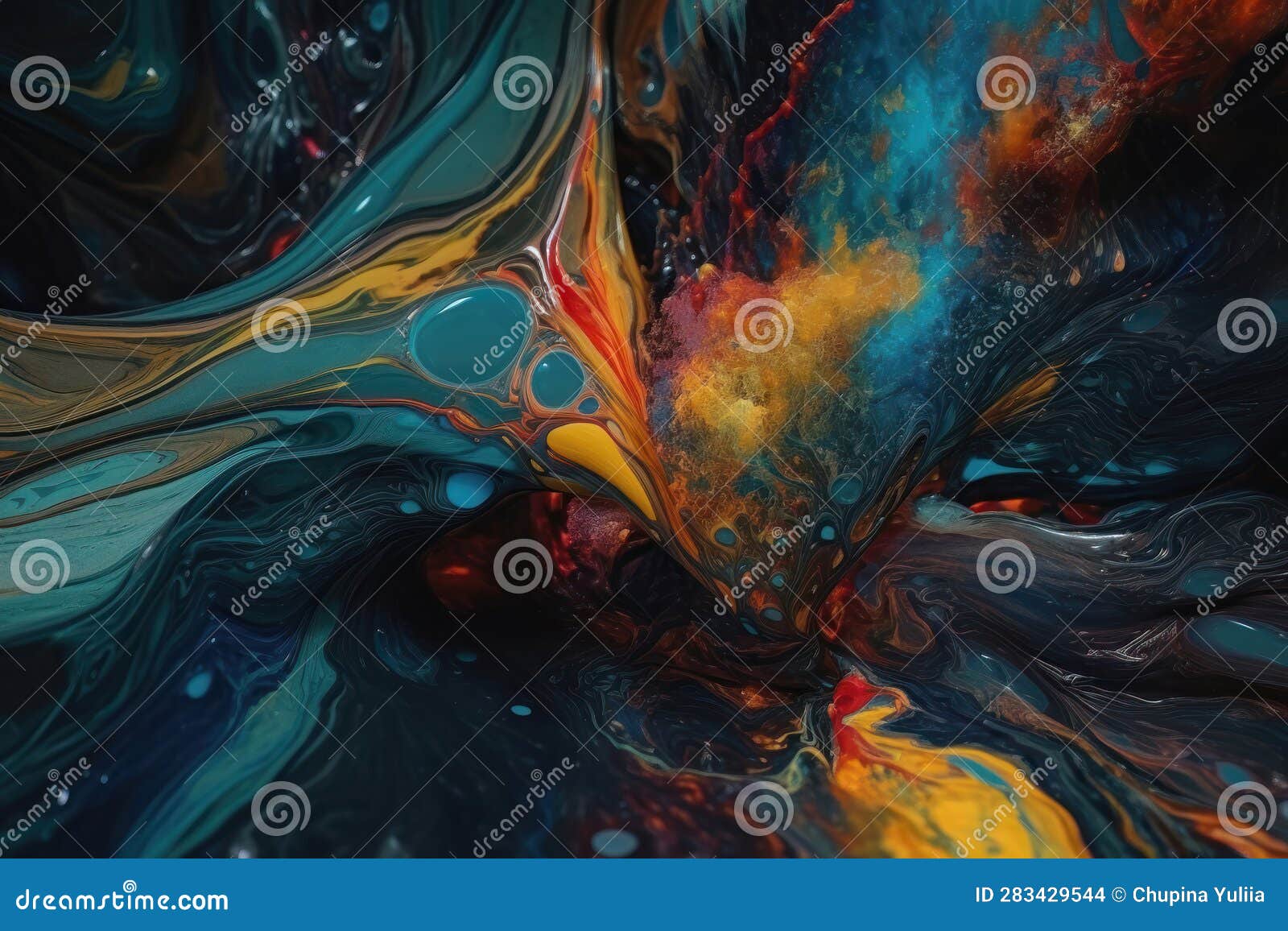 Hyper Realistic Abstract Acrylic Pour. AI Generated Stock Illustration ...