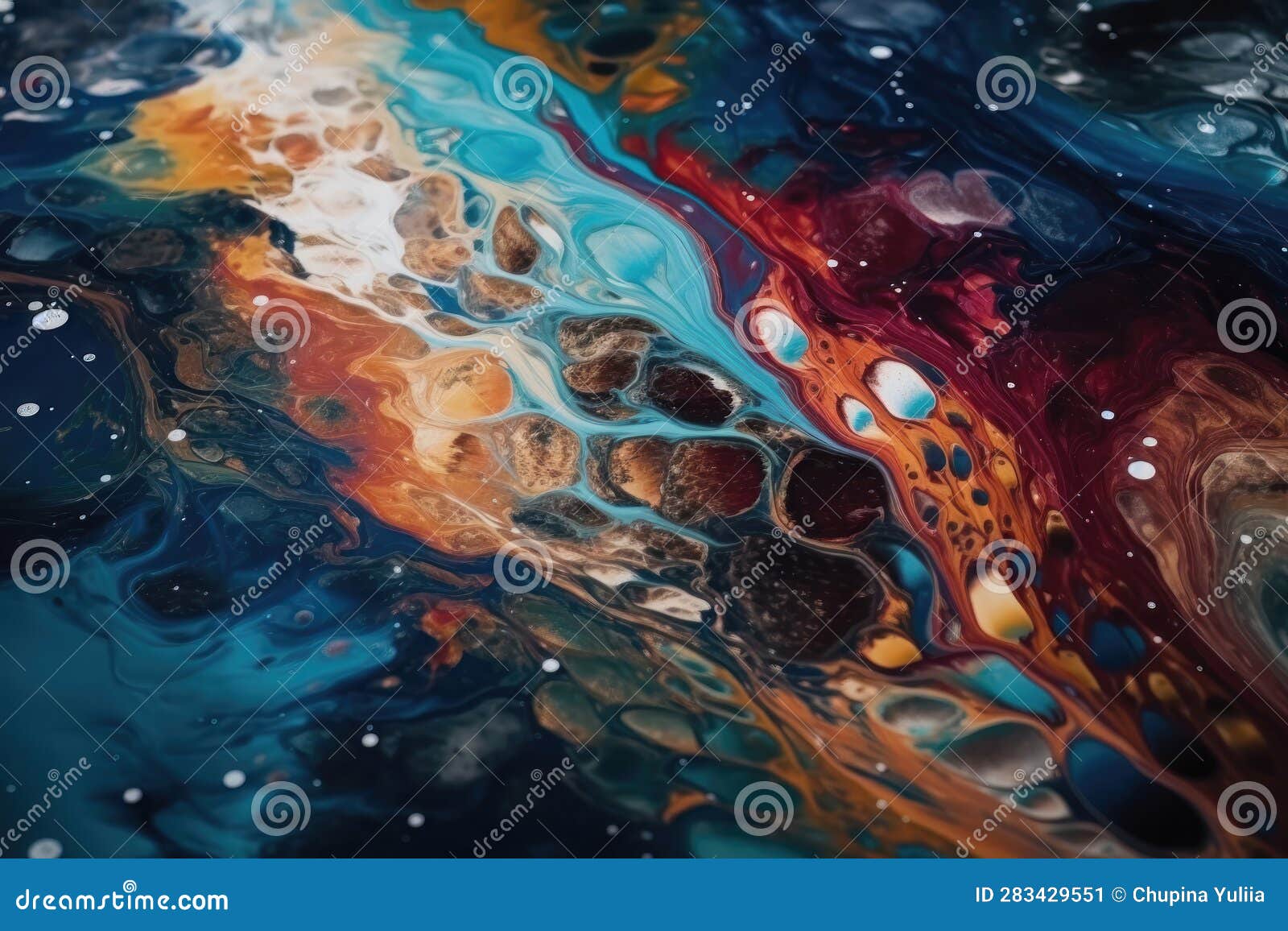Hyper Realistic Abstract Acrylic Pour. AI Generated Stock Illustration ...
