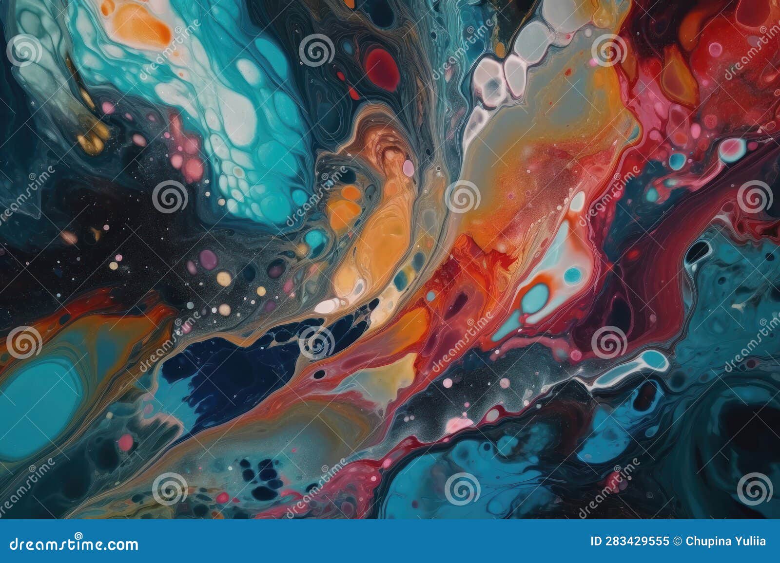 Hyper Realistic Abstract Acrylic Pour. AI Generated Stock Illustration ...
