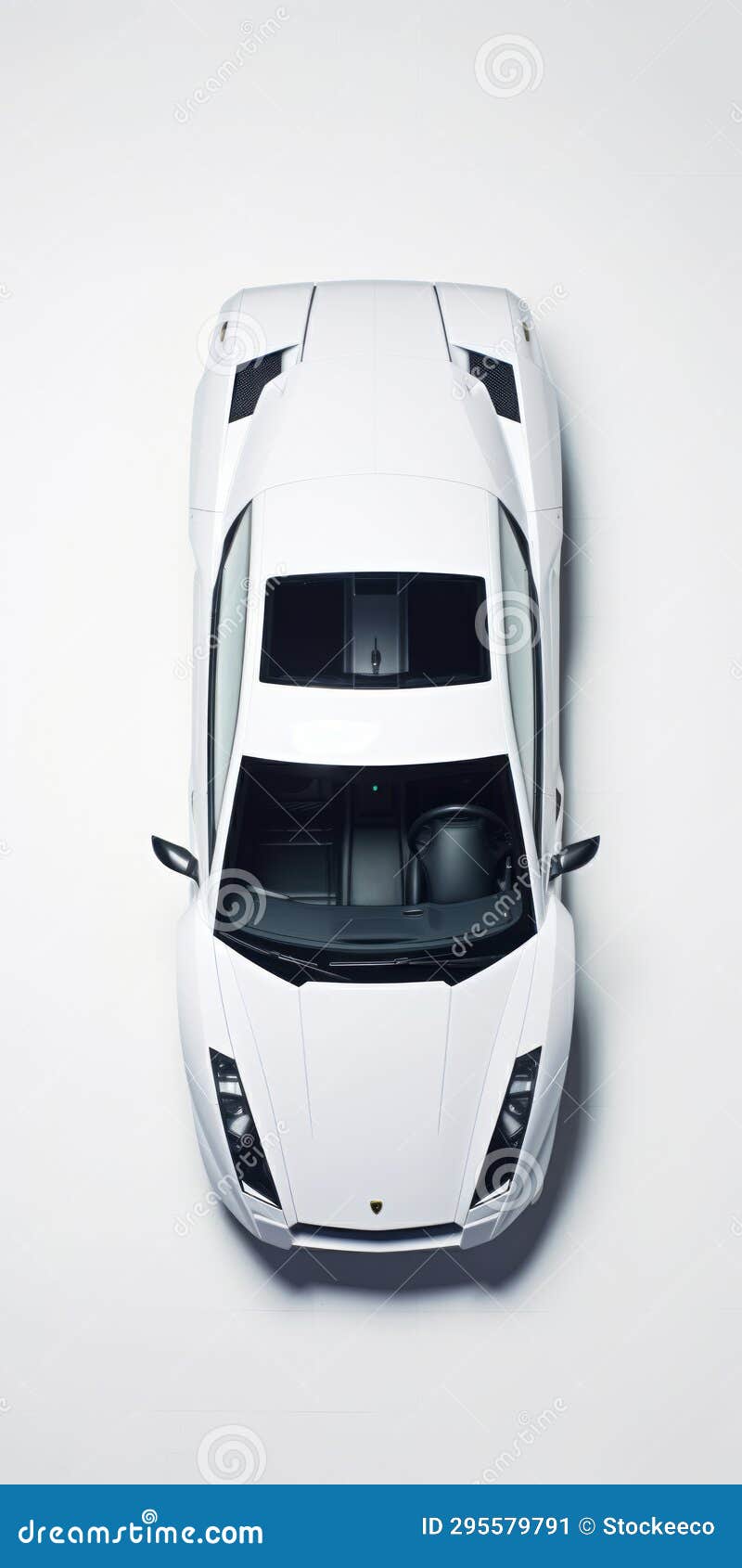 Hyper-realistic Aerial View of White Lamborghini: Innovative Studio ...