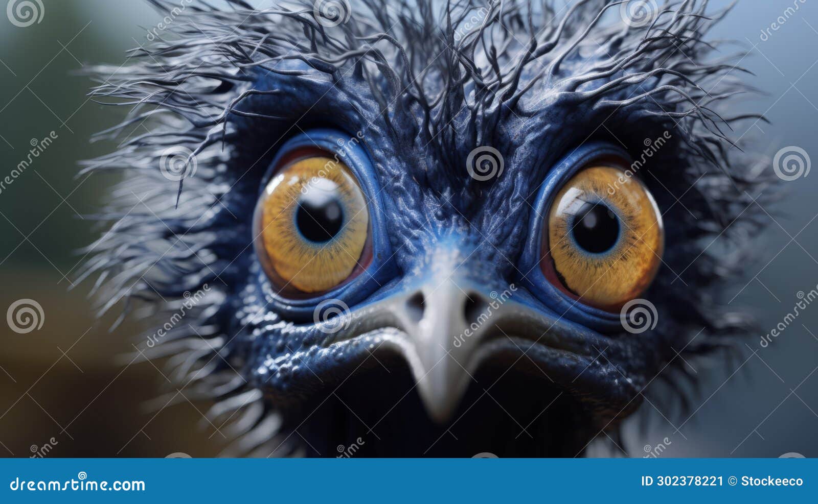 Hyper-realistic Animated Emu Face in Cinema4d Style Stock Illustration ...