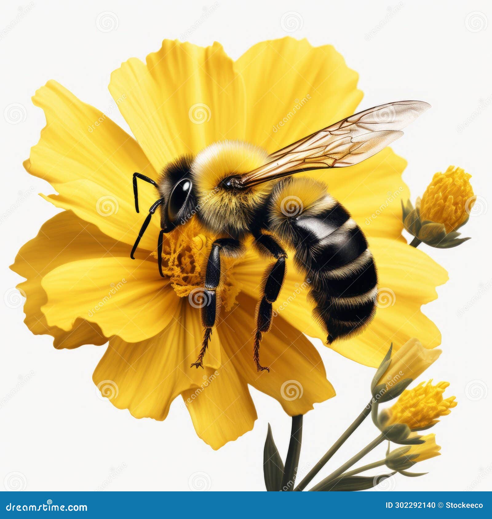 Hyper-realistic Bee Illustration in Georgia O Keeffe Style Stock ...