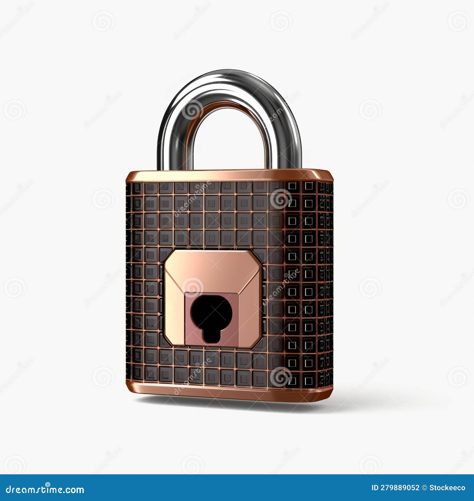 Hyper-realistic Black and Copper Padlock with Pixel Perfect Details ...