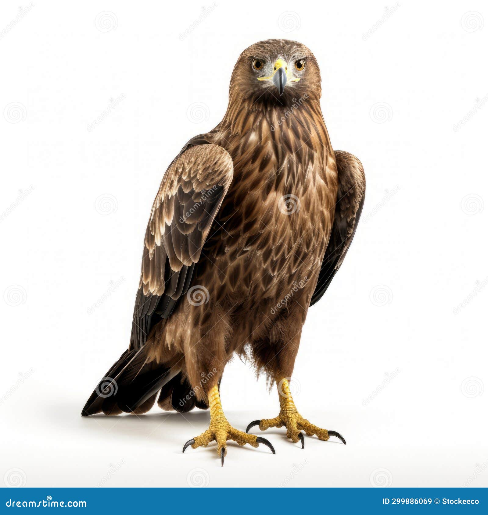 Hyper-realistic Brown Eagle Illustration on White Background Stock ...