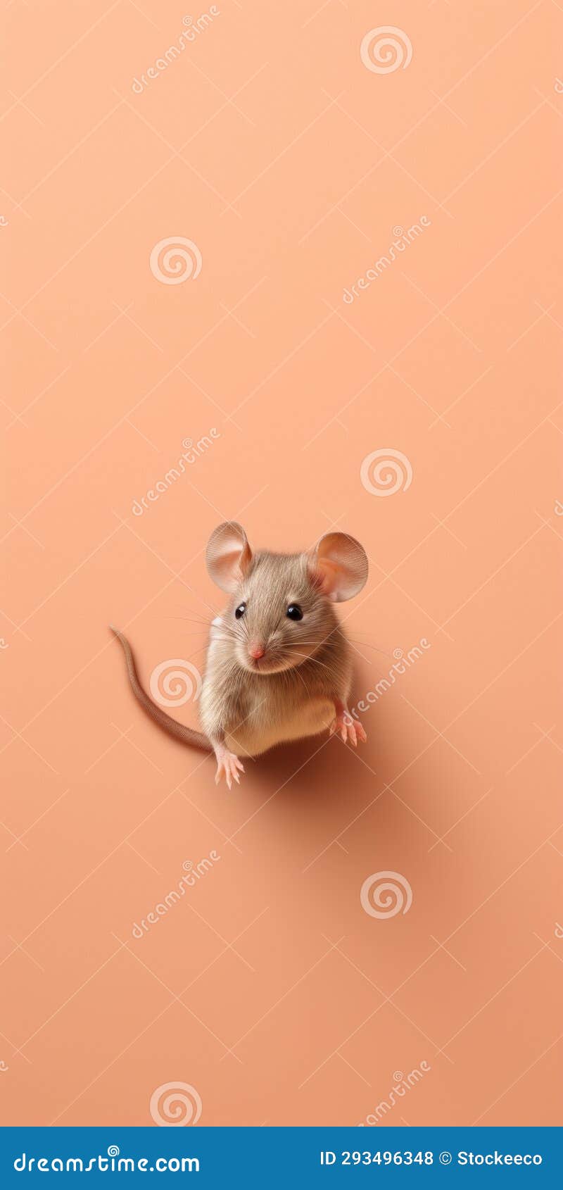 Hyper-realistic Brown Mouse on Peach Background - Perfect for Mobile ...