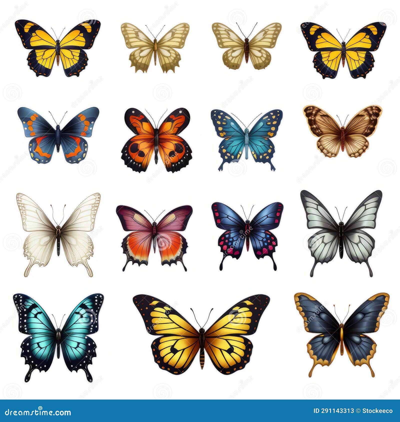 Hyper-realistic Butterflies: 3d Realistic Illustrations on Transparent ...