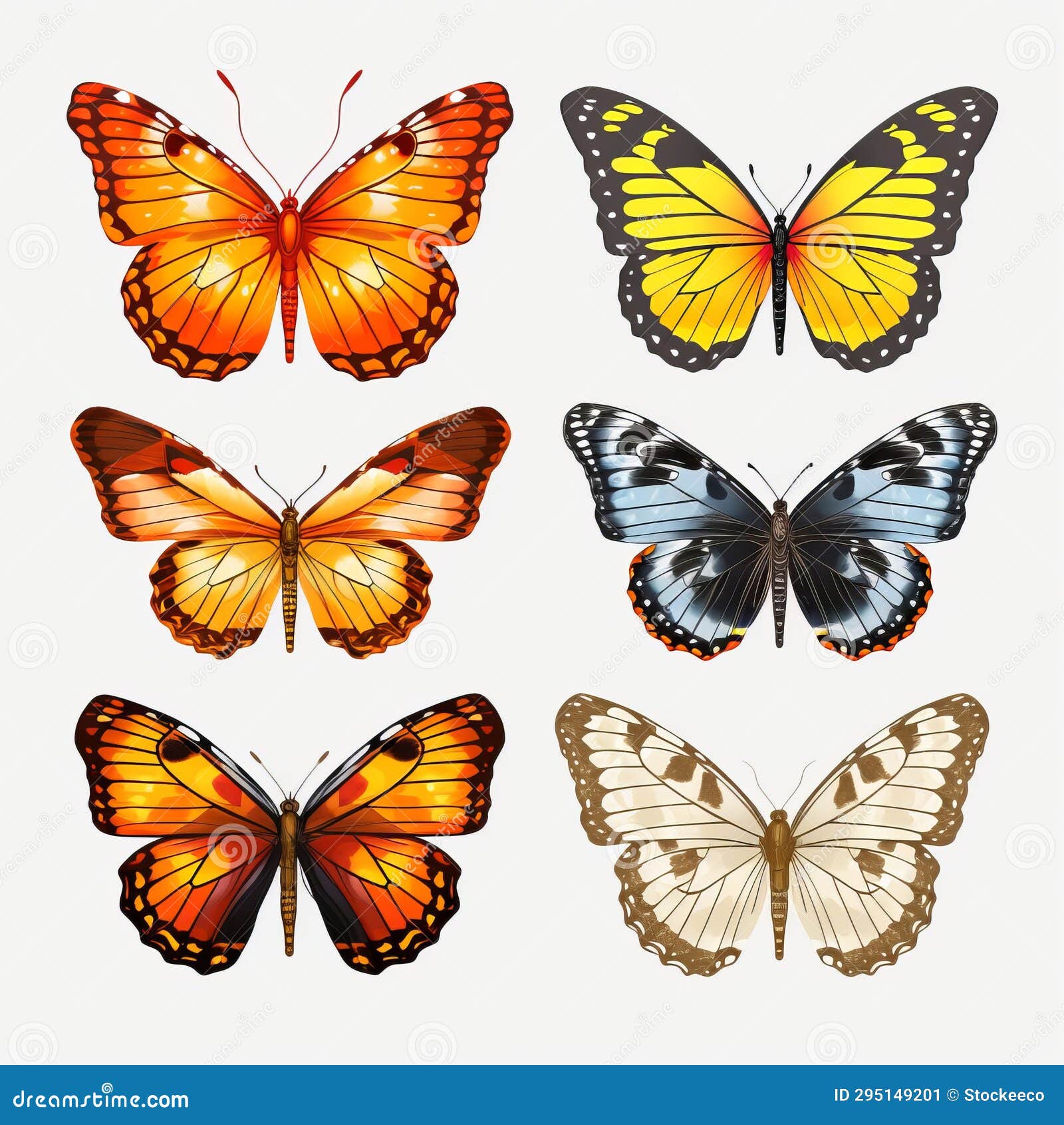 Hyper-realistic Butterfly Vector Illustrations on Transparent ...