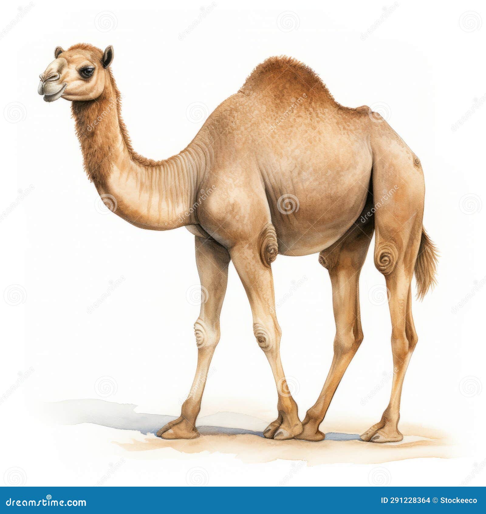Hyper-realistic Camel Drawing on White Background Stock Illustration ...