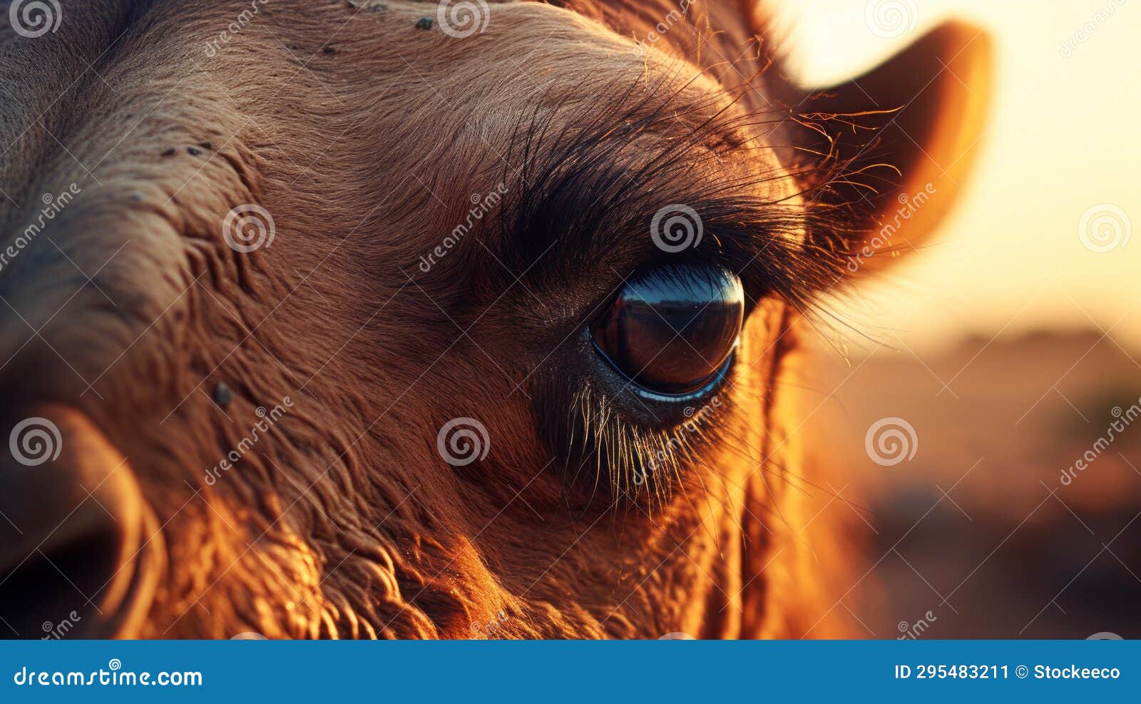 Hyper-realistic Camel Eye Illustration with Lens Flares Stock ...