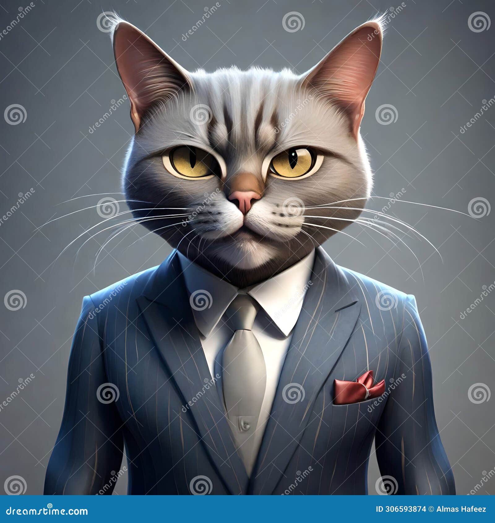 Hyper Realistic Cat Portrait in Modern Dress - NFT Art Stock ...