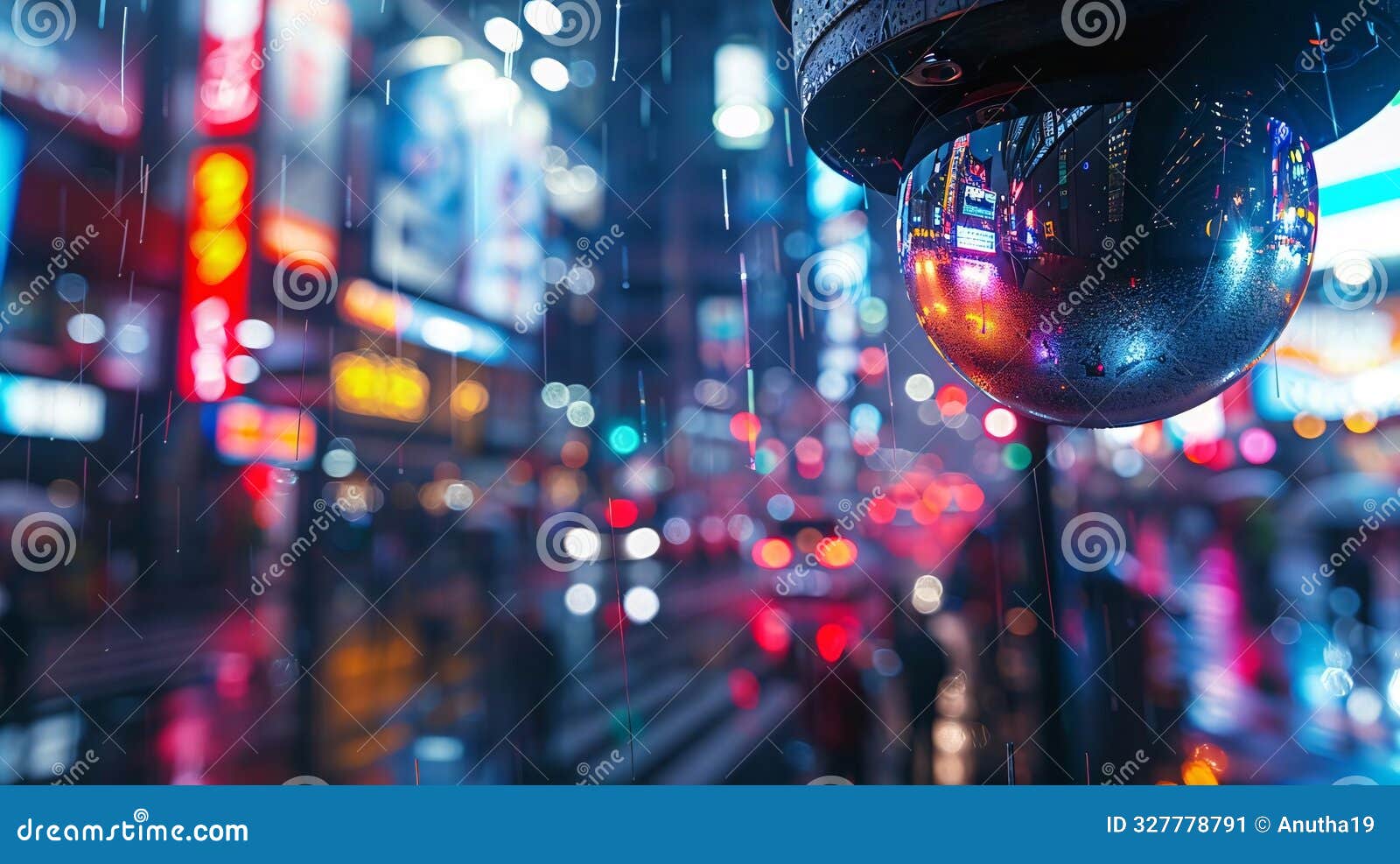 Hyper-Realistic CCTV Camera Surveillance in Vibrant City Square with ...