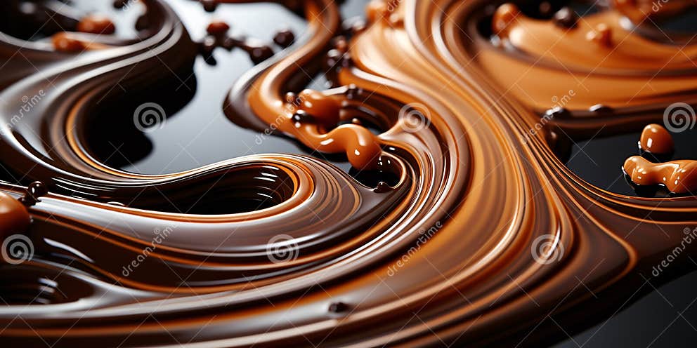 Hyper Realistic Chocolate Abstract Background Design Stock Illustration ...