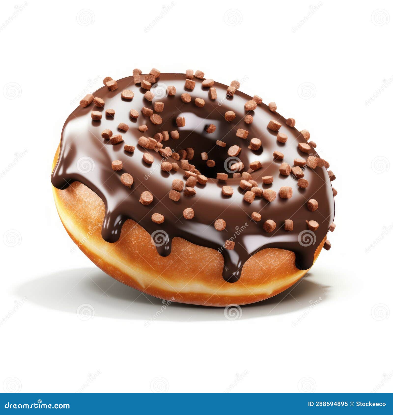 Hyper-realistic Chocolate Donut with Sprinkles Stock Illustration ...
