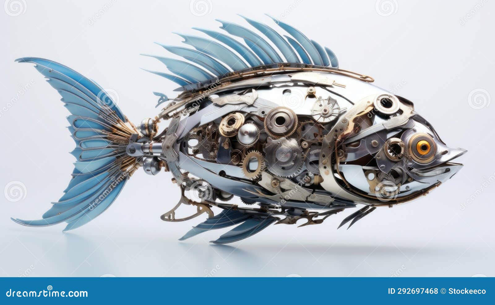 Hyper-realistic Clockwork Fish: Futuristic Sci-fi Art Stock ...