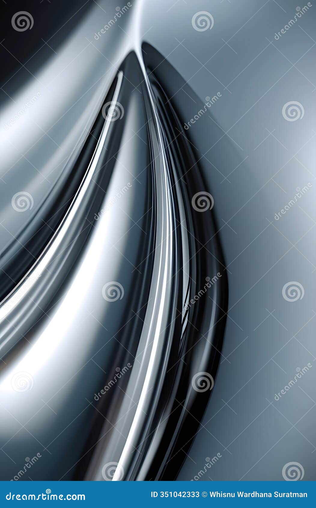 Hyper-realistic Close-up of a Mirror-like Silver Surface with Black ...