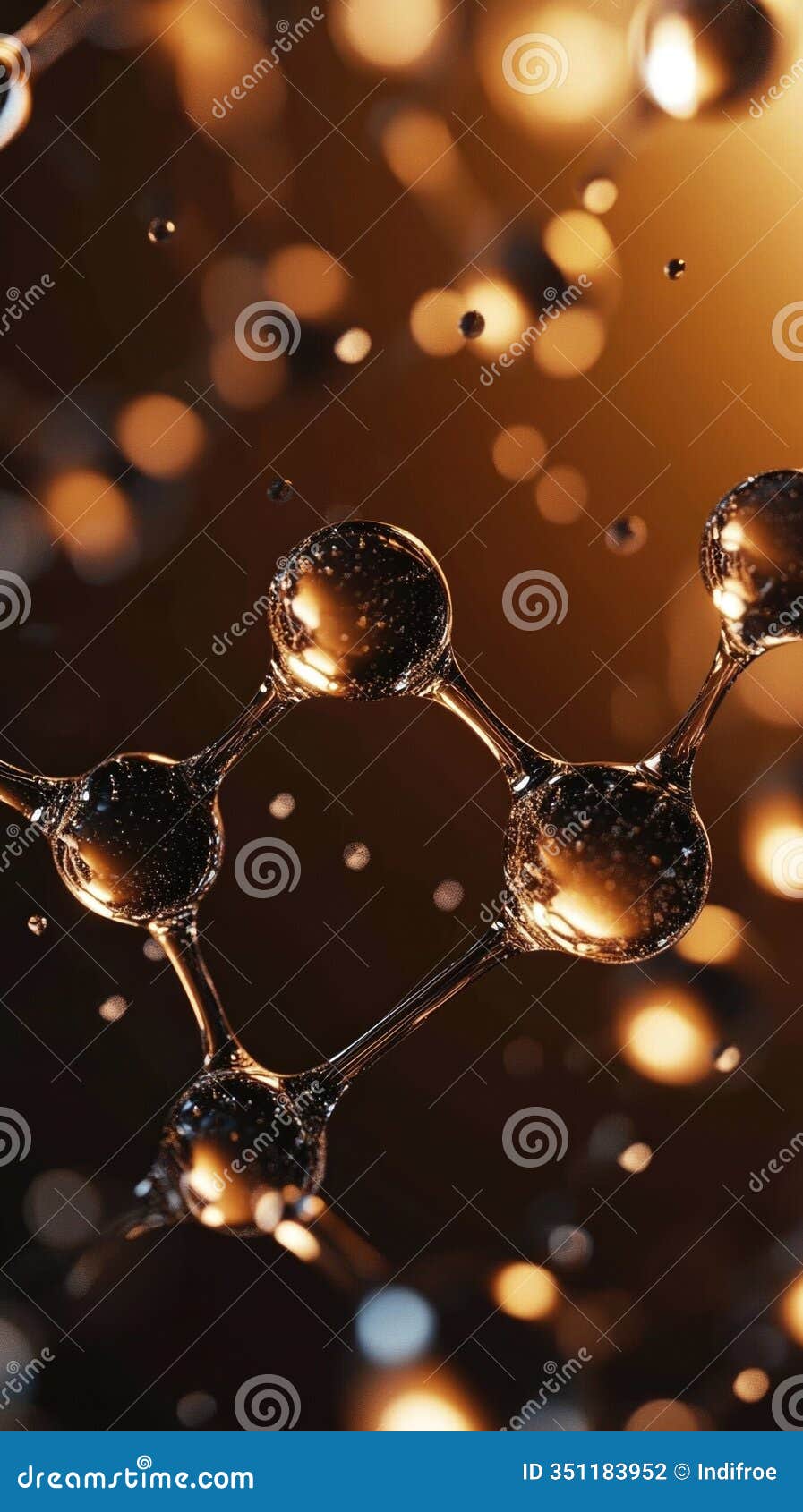 Hyper-realistic Close-up of Semi-transparent Molecular Structure ...