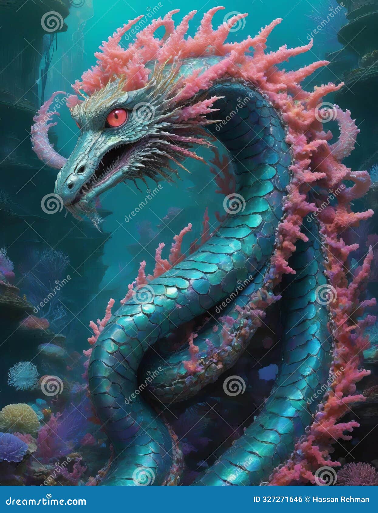 A Hyper-Realistic Cyberpunk Sea Creature Wallpaper Stock Illustration ...