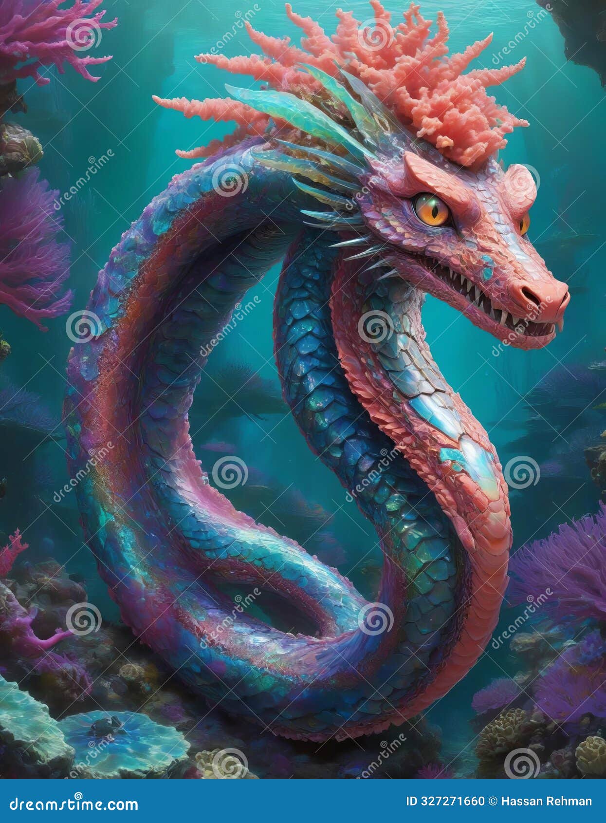 A Hyper-Realistic Cyberpunk Sea Creature Wallpaper Royalty-Free Stock ...