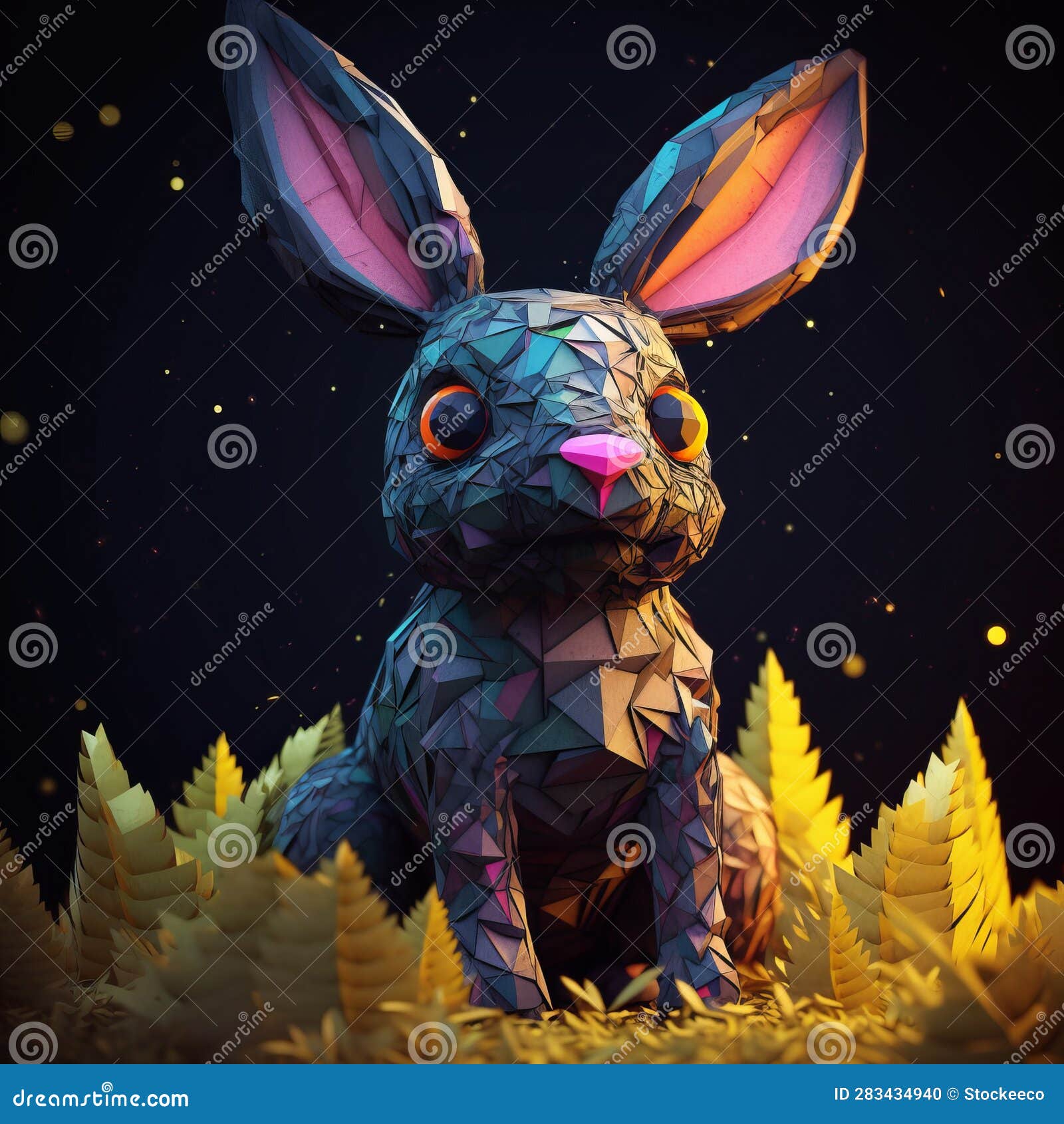 Hyper-realistic 3d Rabbit Figurine with Grotesque Touch Stock ...