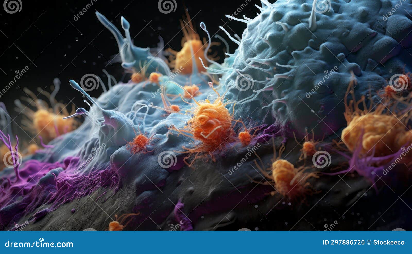 Hyper-realistic 3d Render of B2 Adrenergic Receptor Communicating Under ...