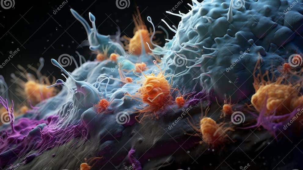 Hyper-realistic 3d Render of B2 Adrenergic Receptor Communicating Under ...