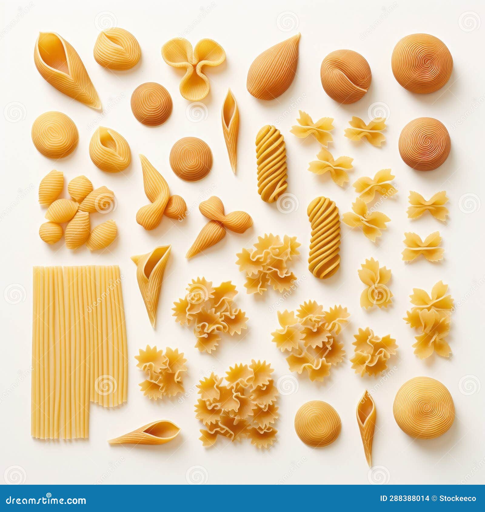 Hyper-realistic Deconstructed Pasta Art on White Background Stock ...