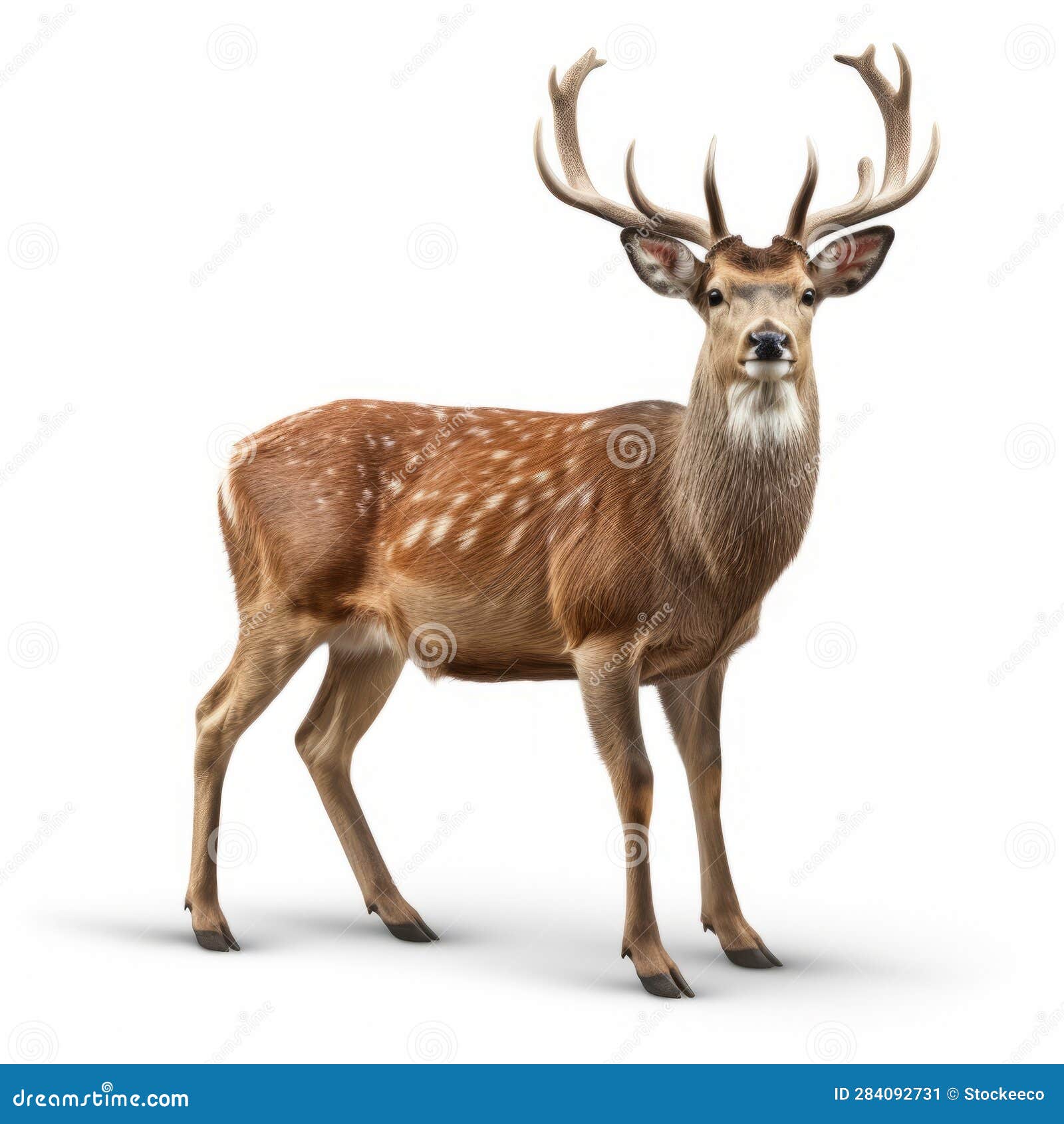 Hyper-realistic Deer Standing on White Background - Uhd Image Stock ...